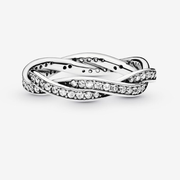 Pandora | Jewelry | Pandora Sparkling Twisted Lines Ring | Poshmark